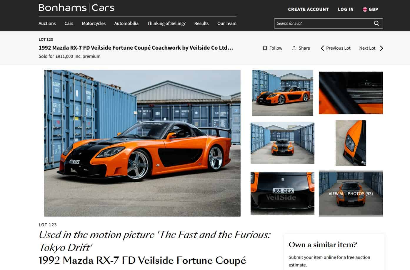 Han's Tokyo Drift RX-7 Smashes Estimated Valuation At Auction - DRIFTED